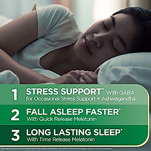 Nature's Bounty Stress Support Melatonin by Sleep3, 10mg, Tri-Layered Tablets, 56 Count