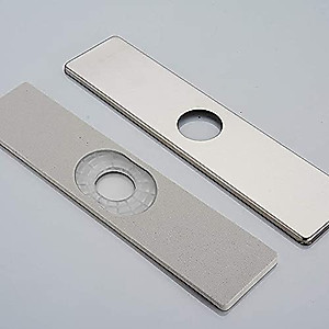 BWE Square 10 Inch Kitchen Sink Faucet Hole Cover Deck Plate Escutcheon Brushed Nickel