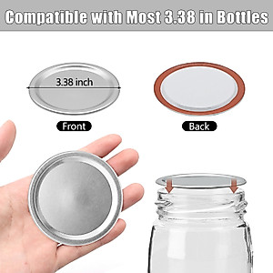 Canning Lids Wide Mouth, 200 Count 86MM Mason Jar Split-Type Metal Canning Lids for Ball, Kerr, Canning Jar lids Bulk, Food Grade Material Reusable Leak Proof Lids with Silicone Seals Rings