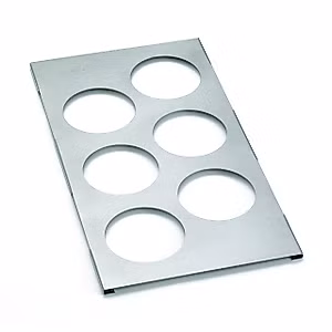 TableCraft Products T6 12.75" x 7" 6 Hole Bottle Holder, Stainless Steel Template