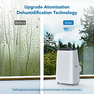 Portable Air Conditioners,14000 BTU Portable Air Conditioner for Room Up to750 Sq.Ft, 24H Timer, Remote Control, Sleep Mode, Window Kit Included, 3-In-1 Quiet Ac Unit for Home/Office/Dorms White