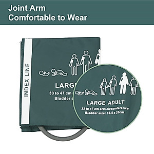 ACHETE Large Adult Replacement NIBP Cuff,Reusable BP Cuff Single Tube Without Connector for BP Machine Applicable for Upper Arm Circumference 13-18.9 Inches (33-48CM)