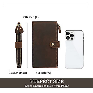 ZOVYRON Genuine Leather Wallet for Women Men RFID Credit Card Holder Wallet with Zipper Pocket Bifold Multi Card Case Ladies Phone Purse