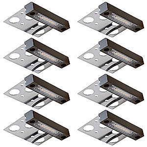 GKOLED 8-Pack 4 Inches LED Hardscape Light, Paver Wall Light, 2W 2700K LED Light Source, Outdoor Step Light, Solid Powder Coated Die-cast Aluminum Housing, Low Voltage 12V AC/DC, UL Listed