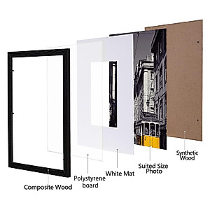 eletecpro 11x14 Picture Frames Set of 10, Picture Frame Collage Wall Decor Display 8x10 Photo With Mat or 11x14 without Mat, Home Decor Gallery Wall Frame for Wall Mounting, Black