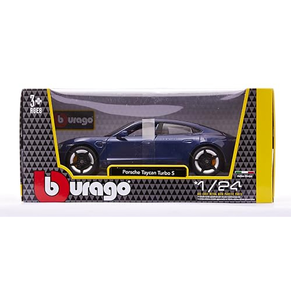 Bburago Porsche Taycan Turbo S in Blue in 1/24 Scale (18-21098B)