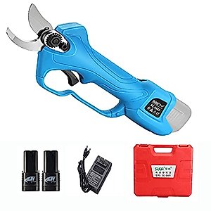 TURKAS Cordless Pruning Shears, Electric Pruner with Brushless Motor, 16.8V Lithium Battery, SK5 Blades, Secateurs 1.1 Inch Cutting Diameter, Trimmers for Fruit Tree Branches/Garden