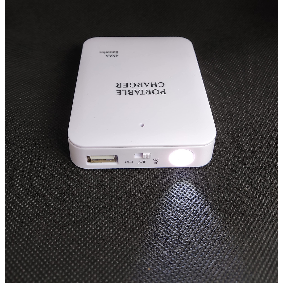 Bytcew Portable AA Battery Holder Box Case USB Port for Travel Emergency Charger with Switch and LED Light, Charger for Phone, Power Supply for MP3/MP4 player, iPod, Fairy Strip Lights