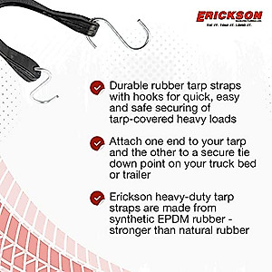 Erickson 06601 10" Long Industrial EPDM Rubber Tarp Strap, (Pack of 4)