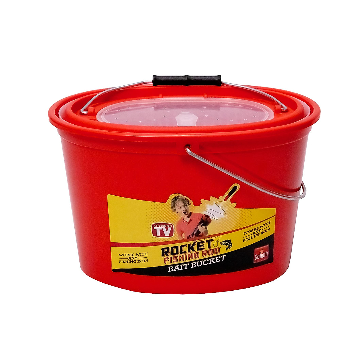 Goliath Rocket Rod Bait Bucket - Works with Any Fishing Rod, Multi Color (31711)