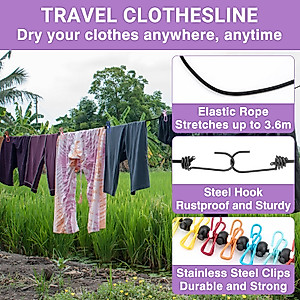 Travel Washing Machine & Retractable Clothesline - Hand Washing Machine & Portable Clothes Washer - Durable Travel Laundry Wash Bag & Camping Washing Machine - Portable Manual Clothes Washer