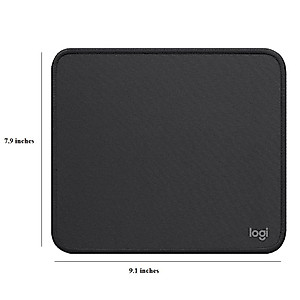 Logitech Mouse Pad - Studio Series, Computer Mouse Mat with Anti-Slip Rubber Base, Easy Gliding, Spill-Resistant Surface, Durable Materials, Portable, in a Fresh Modern Design, Graphite