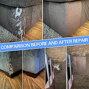 Azobur Sofa Fabric Repair Patch, 6 Piece Microfiber Patches, Self Adhesive Fabric Sofa Patch Repair Fabric, Luxurious Look, Quick Fix Sofa.(Gray)