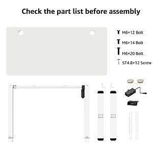 MOUNTUP Height Adjustable Electric Standing Desk Whole-Piece, 48 x 24 Inches Quick Assembly Sit Stand Desk, Stand Up Desk with Memory Controller, Ergonomic Desk, White