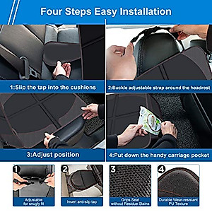 Car Seat Protector, XL Thickest Padding Auto Car Seat Protectors for Child Baby Car Seat with Storage Pockets, Vehicle Dog Cover Pad for SUV, Sedan, Truck, Leather and Fabric Car Seat, 2 Pack