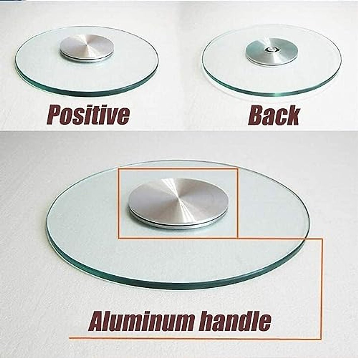 Lazy Susans Turntable Tempered Glass Lazy Susan Turntable， Round Clear Serving Plate Rotating Stand Kitchen Dining Table Tray Tabletop Organizer Spices Storage Holder (Size : 60cm/23.6)