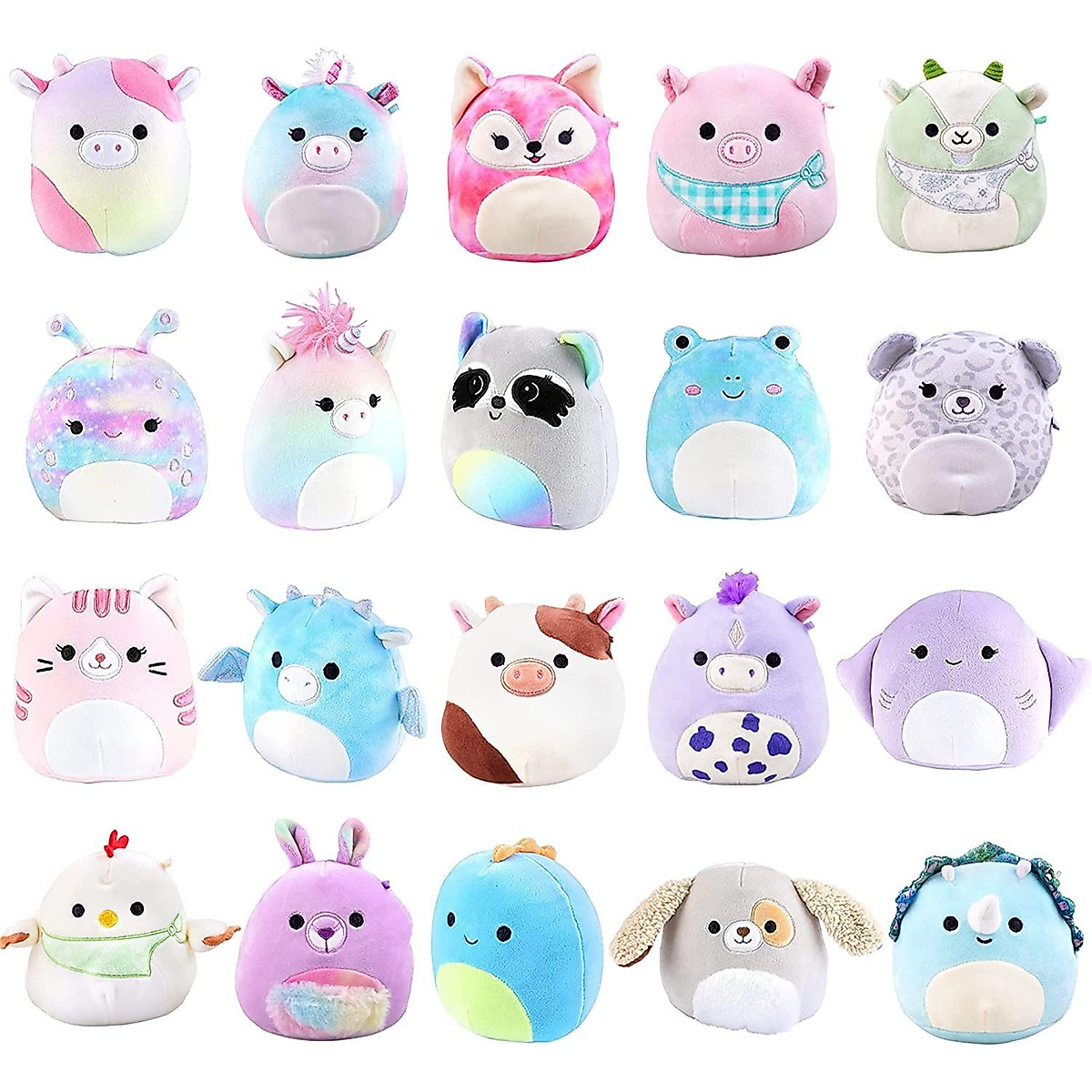 Squishmallow 5" Plush Mystery Box, 5-Pack - Assorted Set of Various Styles - Official Kellytoy - Cute and Soft Squishy Stuffed Animal Toy - Great Gift for Kids