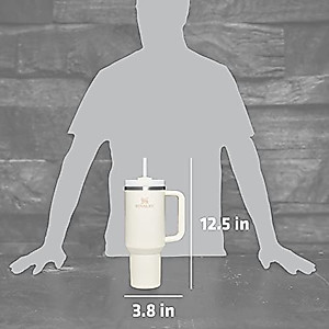 Stanley Quencher H2.0 FlowState Stainless Steel Vacuum Insulated Tumbler with Lid and Straw for Water, Iced Tea or Coffee, Smoothie and More, Cream , 40 oz