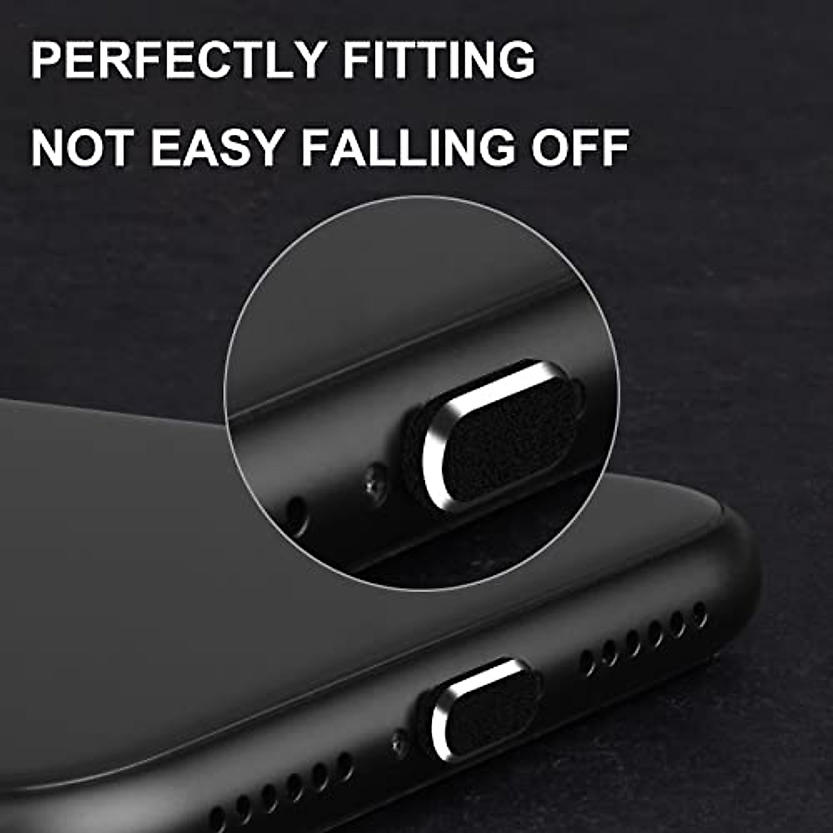 Gavemi iPhone Dust Plug Compatible with iPhone and AirPods, Lightning Port Plug Protector Charging Port Anti Dust Cover Includes Speaker Cover (Black)