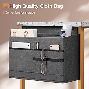 ODK Computer Desk Large Office Desk, 63 Inch Gaming Desk with Storage, Modern PC Desk Work Table with Headphone Hook for Home Office, Spliced Board, White + White Leg