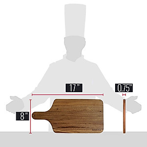 Made in USA Walnut Cutting Board by Virginia Boys Kitchens - Butcher Block made from Sustainable Hardwood (Handle - 8x17)