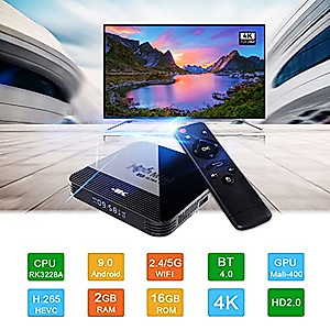 KRGEMS TV Box,Streaming Player,2GB RAM 16GB ROM,with Digital Display,Built-in 2.4/5.0GHz Dual-Band WiFi,Support h.265,4K,3D,HDMI 2.0,BT 4.0