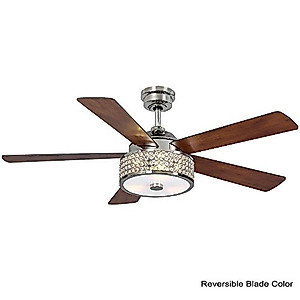 Home Decorators Collection Montclaire 52 in. LED Polished Nickel Ceiling Fan with Light Kit and Remote Control