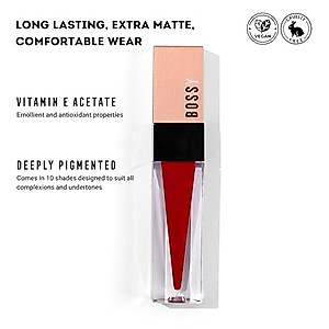 Bossy Cosmetics Liquid Lipstick for Women, Long Lasting All Day Wear, Matte, Vegan & Cruelty-Free, Hydrating, Healthy & Full Lips, Paraben Free, Oprah's Favorite Things 2023 (FAITH - RED COLOR)