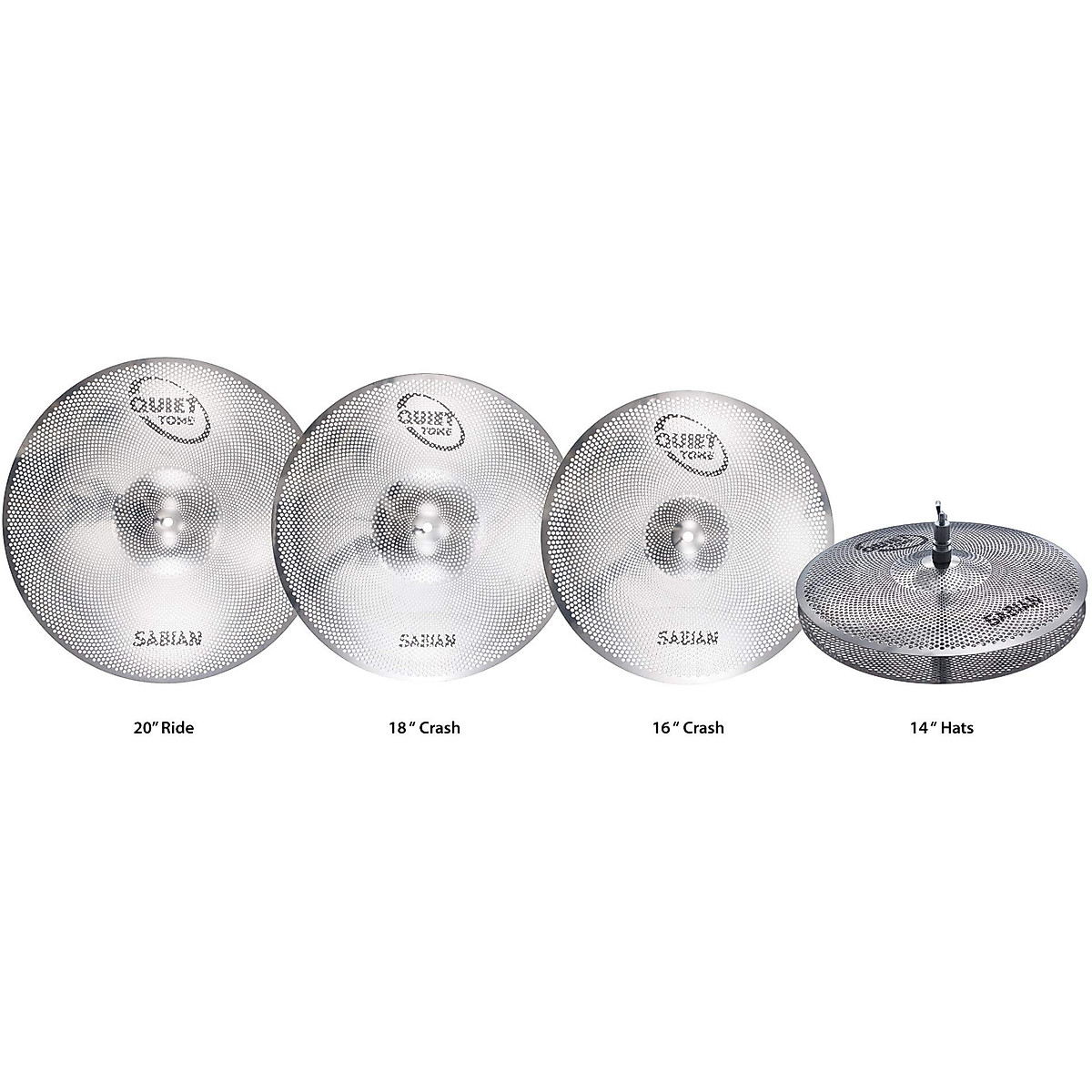 SABIAN Quiet Tone Practice Cymbals Set Qtpc504