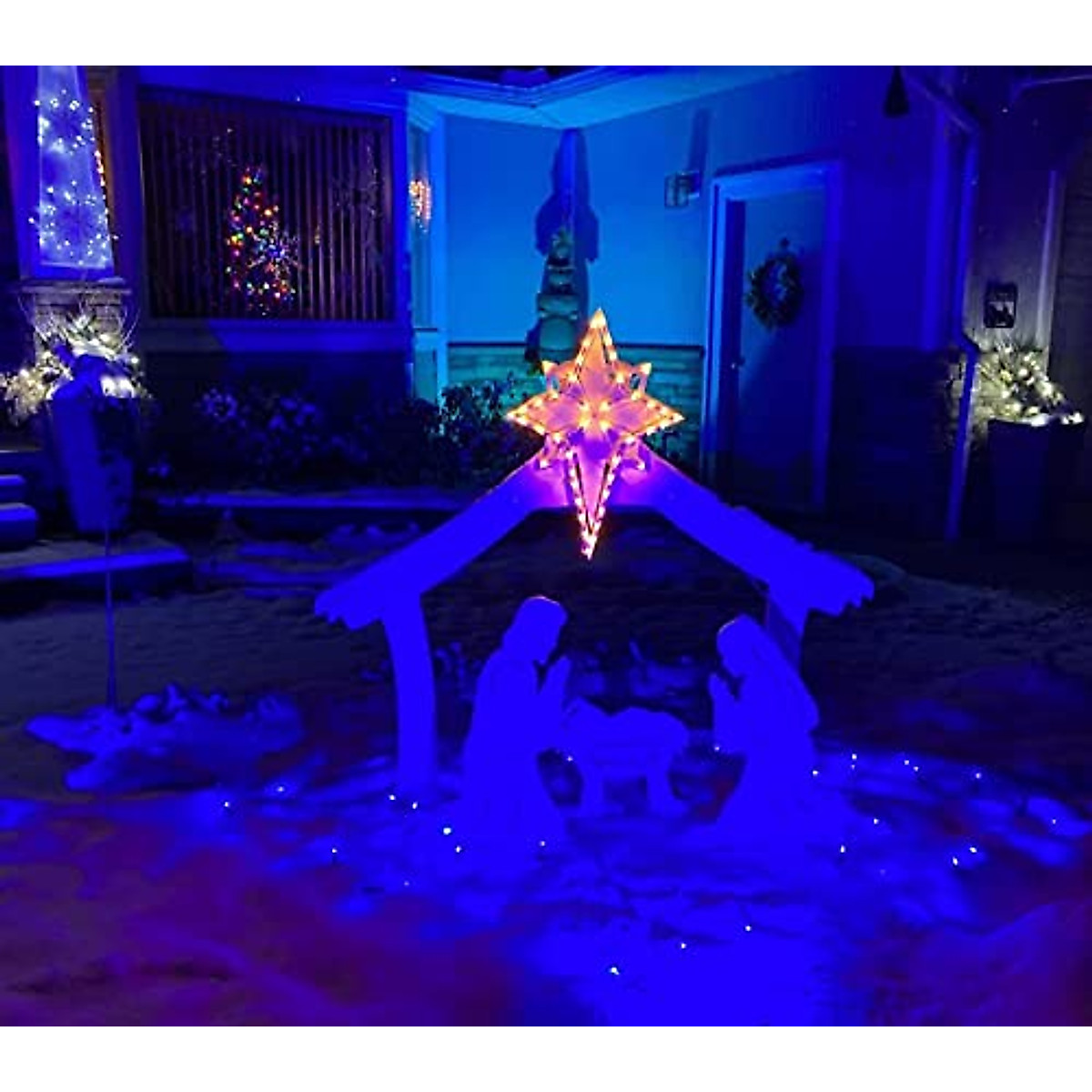 TOVEENEN Color Changing LED Outdoor Landscape Spotlight Remote 10W RGB Waterproof Spot Light for Yard Tree Garden Halloween Christmas Lighting