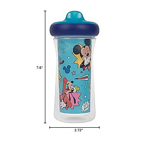 The First Years Disney Mickey Mouse Kids Insulated Sippy Cups - Dishwasher Safe Spill Proof Toddler Cups - Ages 12 Months and Up - 9 Ounces - 2 Count