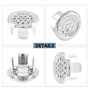 Qjaiune 3 Pack Bathroom Sink Overflow Trim Ring, Electroplating Chrome Overflow Drain Cover Round Basin Cover, Vanity Sink Overflow Cap Small Sink Insert, Plastic Mesh Hole Trim Ring for Kitchen