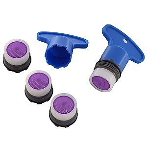 Faucet Replacement Parts, Water-Saving Flow Restrictor Filter Kit, 4 PCS Faucet Aerators + 2 PCS Wrenches for Bathroom, Kitchen, Public Facilities, etc