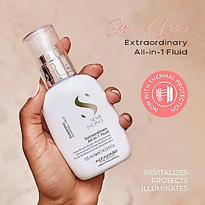 ALFAPARF MILANO Semi Di Lino Diamond Extraordinary All-in-1 Leave In Fluid - Anti-Frizz Detangling Spray, Leave In Conditioner, & Heat Protectant - For Added Shine & Softness - Vegan (4.23 fl. oz)