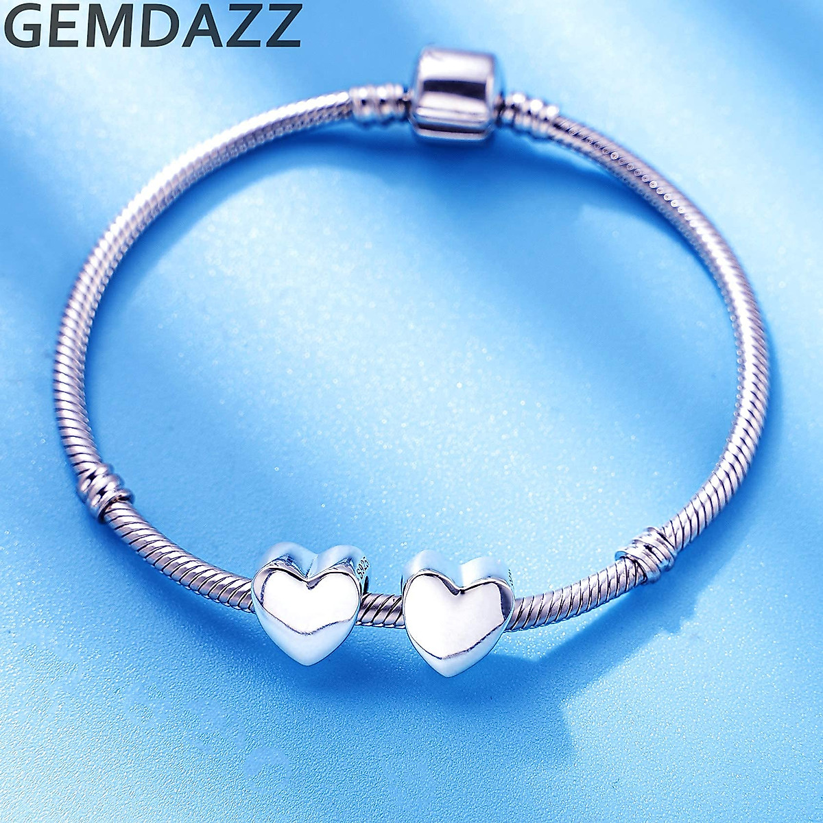 Sweet Heart Charms, Fit Pandora Valentines Day Necklace Bracelet, 925 Sterling Silver I Love You Beads, for My First Mothers Day/Christmas/Easter