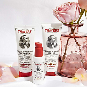 THAYERS Rose Petal Radiance Boosting Moisturizer with Hyaluronic Acid and Vitamin E, 4 Ounces