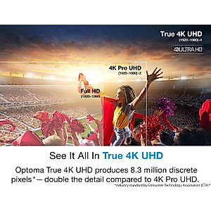 Optoma UHD35 True 4K UHD Next Generation Gaming Projector | 3600 Lumens | 4.2ms Response Time at 1080p with Enhanced Gaming Mode