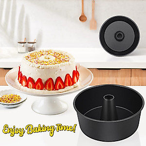 E-far Angel Food Cake Pan, 10-Inch Non-stick Tube Pan for Baking Pound Chiffon Cake, One-piece Design, Easy Release & Clean