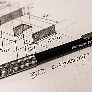 Pentel GraphGear 500 Automatic Pencil Kit, 0.7mm, Refill Leads, Block Eraser 2 Pack (PG527LEBP2)