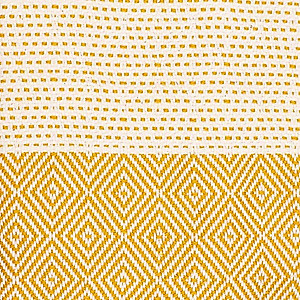 COCOTTON Boho Diamond Turkish Hand Towels Set of 2 | 100% Cotton 16 x 40 Inches | Decorative Bathroom Hand Hair Face Gym Yoga Dishcloth Tea Kitchen Light Weight Quick Dry Farmhouse Towel (Mustard)