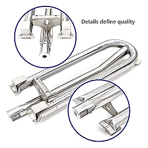 Zemibi 19 1/8 x 6 Inch Burner Tubes, Burner Gas Grill Replacement for Brinkmann 810-8905-S, 810-8907-S, Charmglow 810-8905-S, 810-8907-S, 3 Pack Stainless Steel Pipe Center-Fed Grill Burner