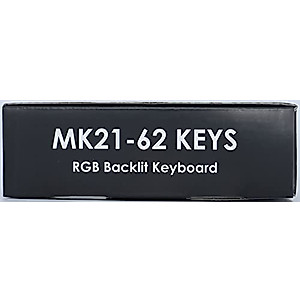 UK Layout 60% True Mechanical Gaming Keyboard Type C Wired 61 Keys LED Backlit USB Waterproof Keyboard 14 Chroma RGB Backlight Full Anti-ghosting Keys for Computer/PC/Laptop/MAC (White/Blue Switch)