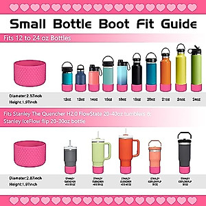 WUQID Heart Shaped Texture Silicone Boot for Stanley Quencher H2.0 40oz 30oz 20oz & IceFlow Flip 30oz 20oz and Hydroflask 12-24oz, Anti-Slip Bottle Bottom Sleeve Cover