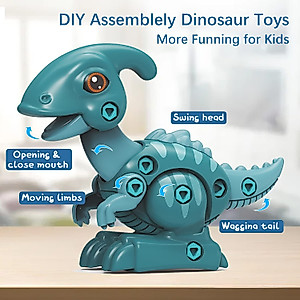 Ankemei Dinosaur Toys, Take Apart Dinosaur Toys for Kids, Learning Educational Construction Building Kids Toys, Stem Dinosaur Toy Set Birthday Gifts for Age 3-6Year Old Boys Girls