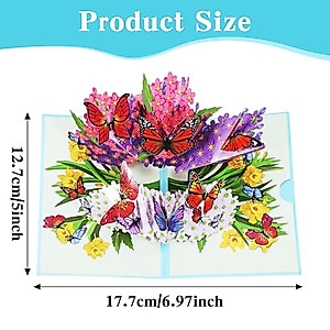 YUXIANLB Butterfly Pop Up Cards, Paper 3D Butterflies Flower Bouquet Popup Birthday Cards for Wife, Mother and Girlfriend Gift, Thank You Valentines Day Get Well Soon Anniversary Card for Women