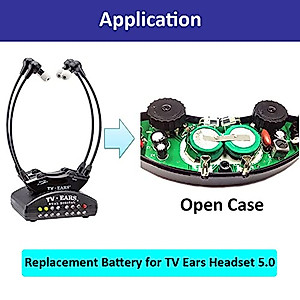 Enerpe 2.4V Replacement Batteries for TV Ears Headset 5.0 40810 (2-Pack)