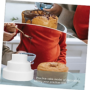 Garneck 3pcs Christmas Decor Cake Decorating Storage Organizer Ball for Crafts Model Cake Embryo Cake Dummies Pacifier Inch Household Tool Kit Molds Small Cake White Baby Drill