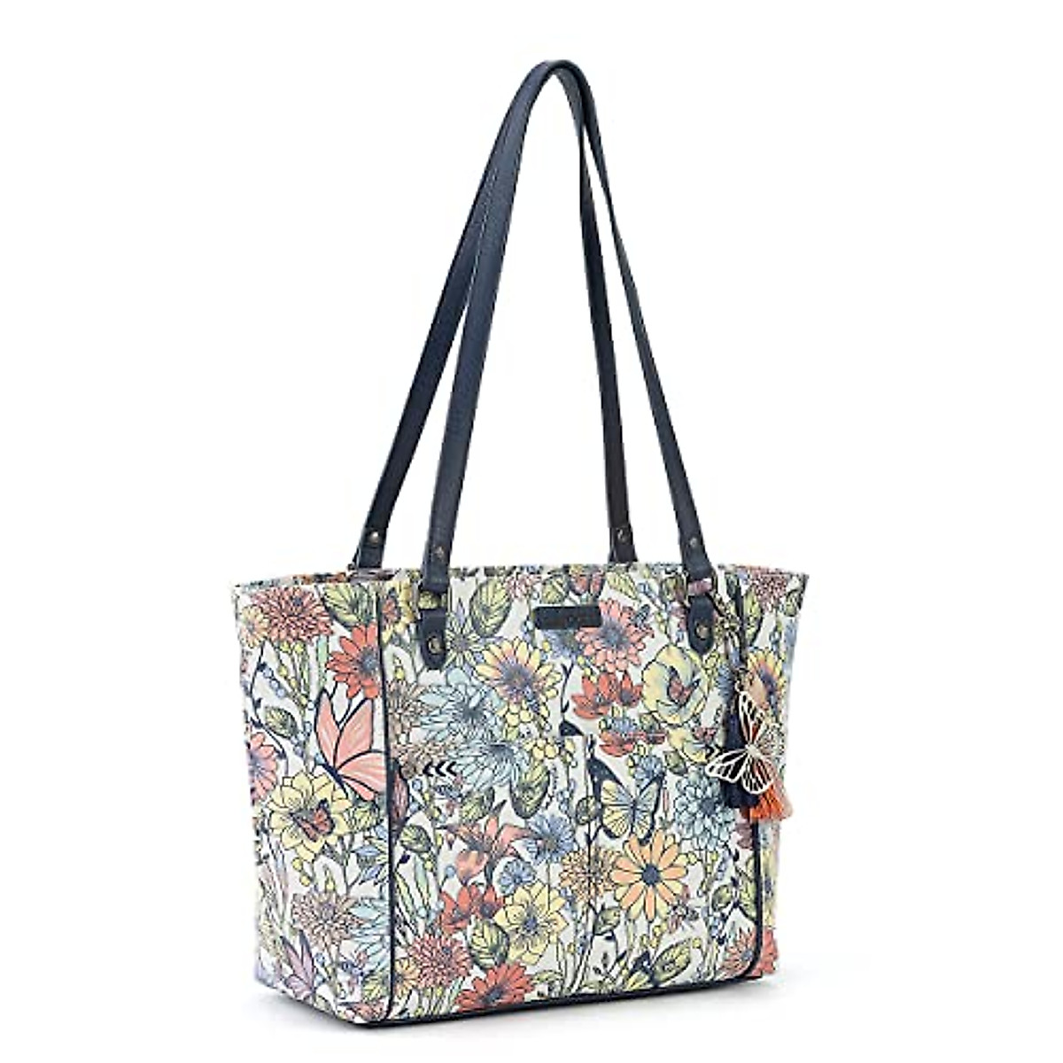 Sakroots womens Canvas, & Closure, Metro Tote Bag in Coated Canvas Large Roomy with Zip Closure Sustainable Durable Design Linin, Multi Bloom, One Size US