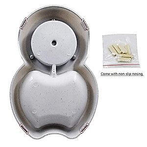 Zcaukya Automatic Cat Feeder and Water Dispenser Set, 1 Gal x 2 Gravity Dog Water Fountain Pet Food Feeder (Grey)