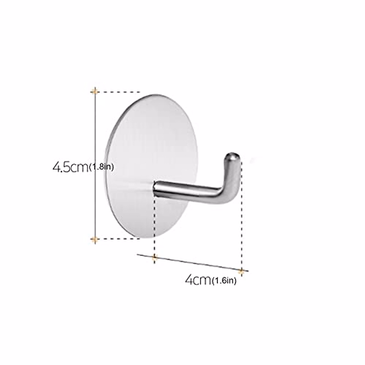 Muellery Adhesive Hook Wall Mounted Hook Hanger Hanging on Wall Stick Hooks 4.5cm(1.8in) TPAG90500